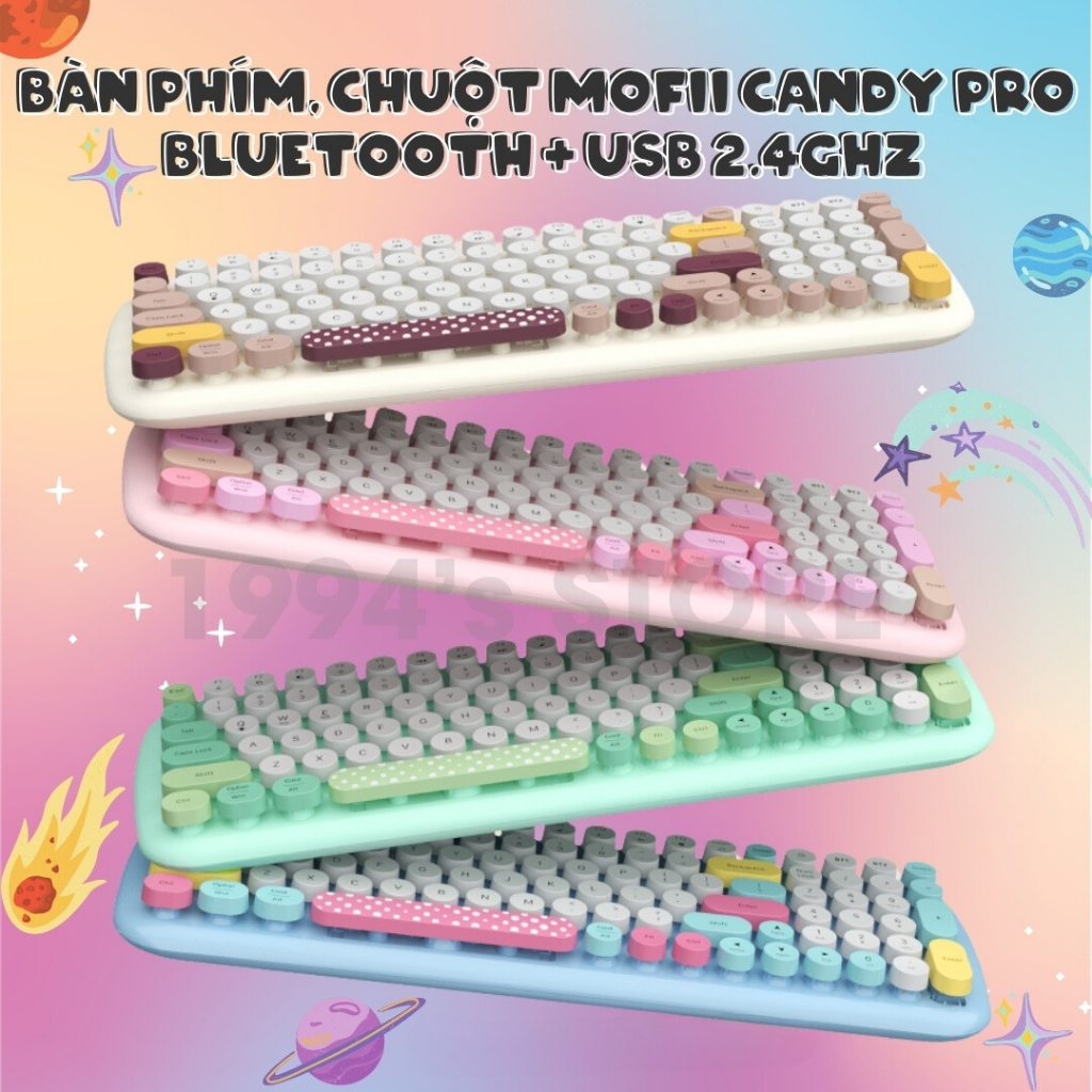 Bộ bàn phím và chuột không dây MOFII GEEZER CANDY PRO yên tĩnh kết nối ...