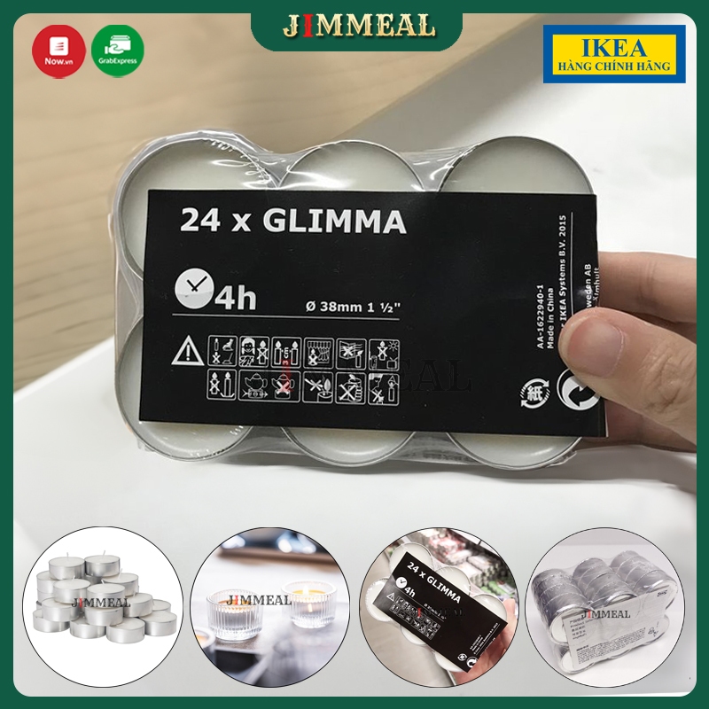 [Chính Hãng] [IKEA] Set 24 Viên Nến IKEA GLIMMA Không Mùi Sáp Thực Vật ...