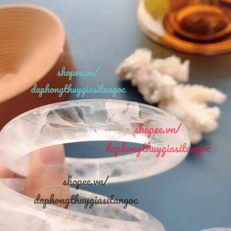 Vòng tay bản liền th anh vân mây ưu linh trắng siêu Vip 6A không xử lý hàng kiểm định kèm hộp ...