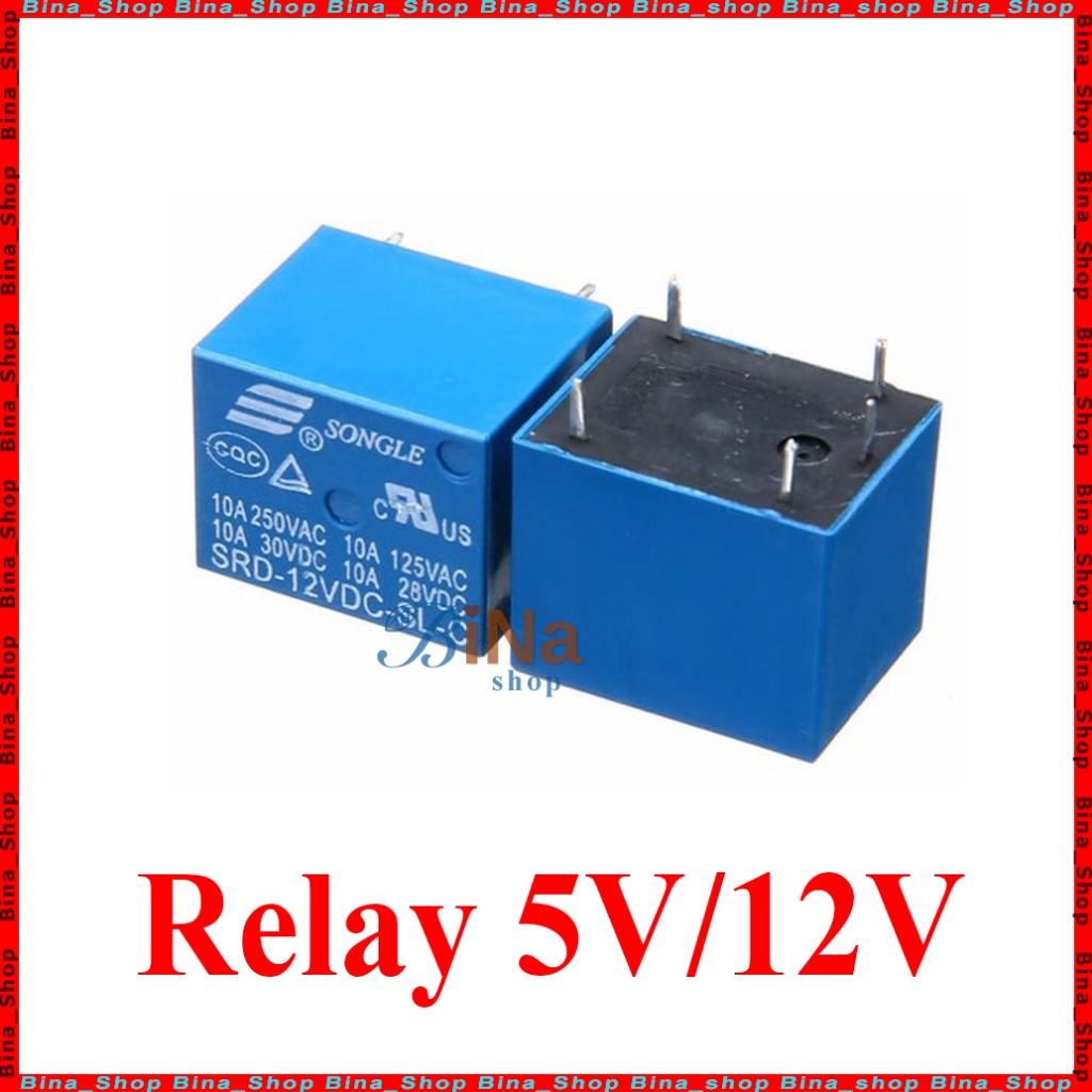 Relay 5V/12V 10A/250V 5 chân SRD-05VDC-SL-C SRD-12VDC-SL-C | Shopee ...
