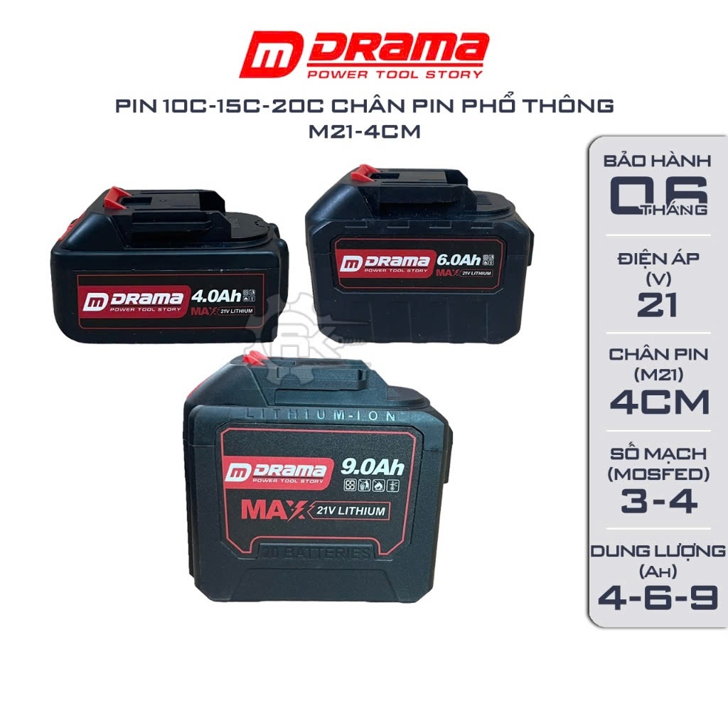Pin 20 Cell Drama 21v Dung Lượng Cao Chân Phổ Thông M21 | Shopee Việt Nam