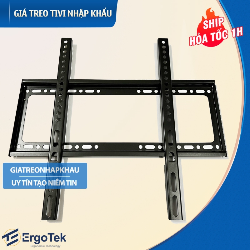 #RM010 - Giá treo tivi siêu mỏng ErgoTek E1F 32 - 43 - 50 - 55 inch - Sát tường chỉ 2.5 cm - Đi ...