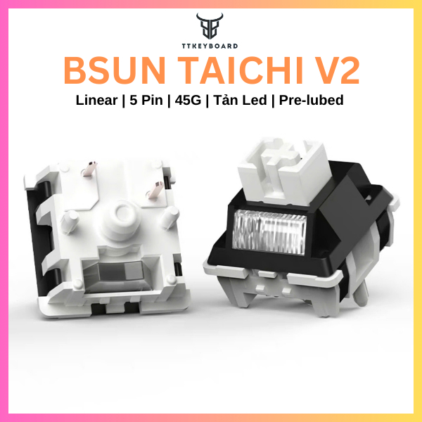 [Hỏa Tốc] Swtich Bàn Phím Cơ BSUN Taichi V2 - Linear - 5 Pin - 45G - Tản Led - Công Tắc Phím Cơ ...