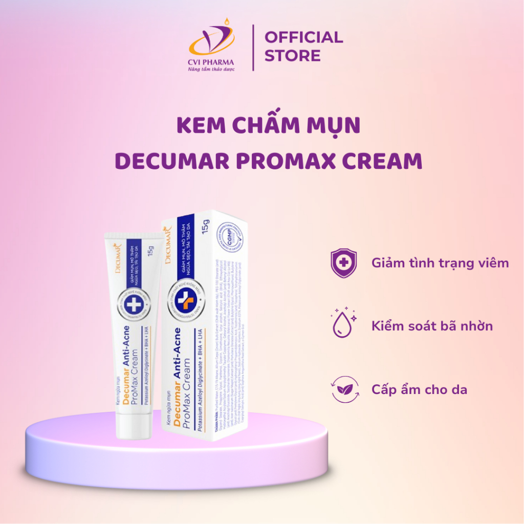 Kem Chấm Mụn Thế Hệ Mới Decumar ProMax Cream giảm mụn sưng đỏ mạnh mẽ, mờ thâm sẹo nhanh chóng ...