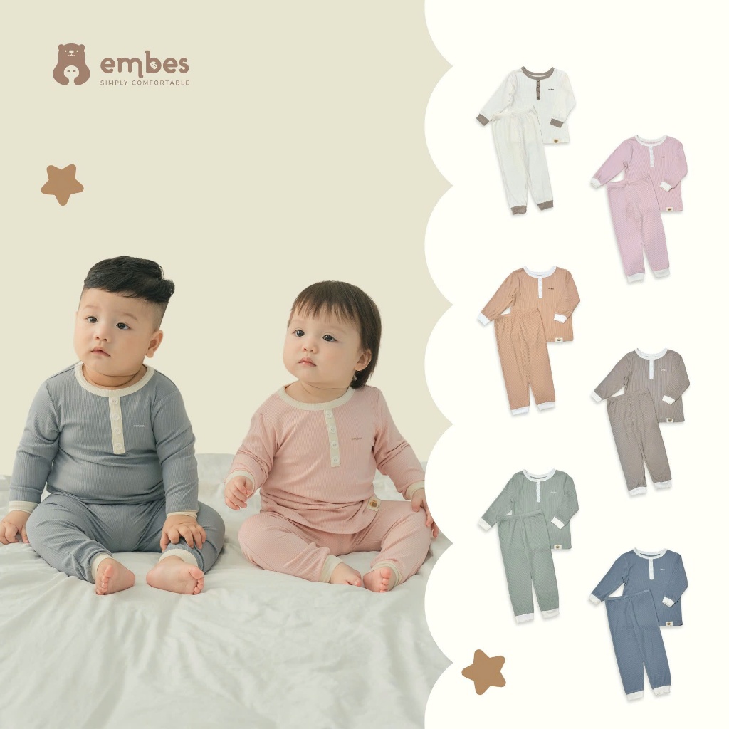 Bộ Thu Đông Cho Bé Embes, Bộ Dài Tay Cho Bé Trai Bé Gái Chất Thun Tăm ...