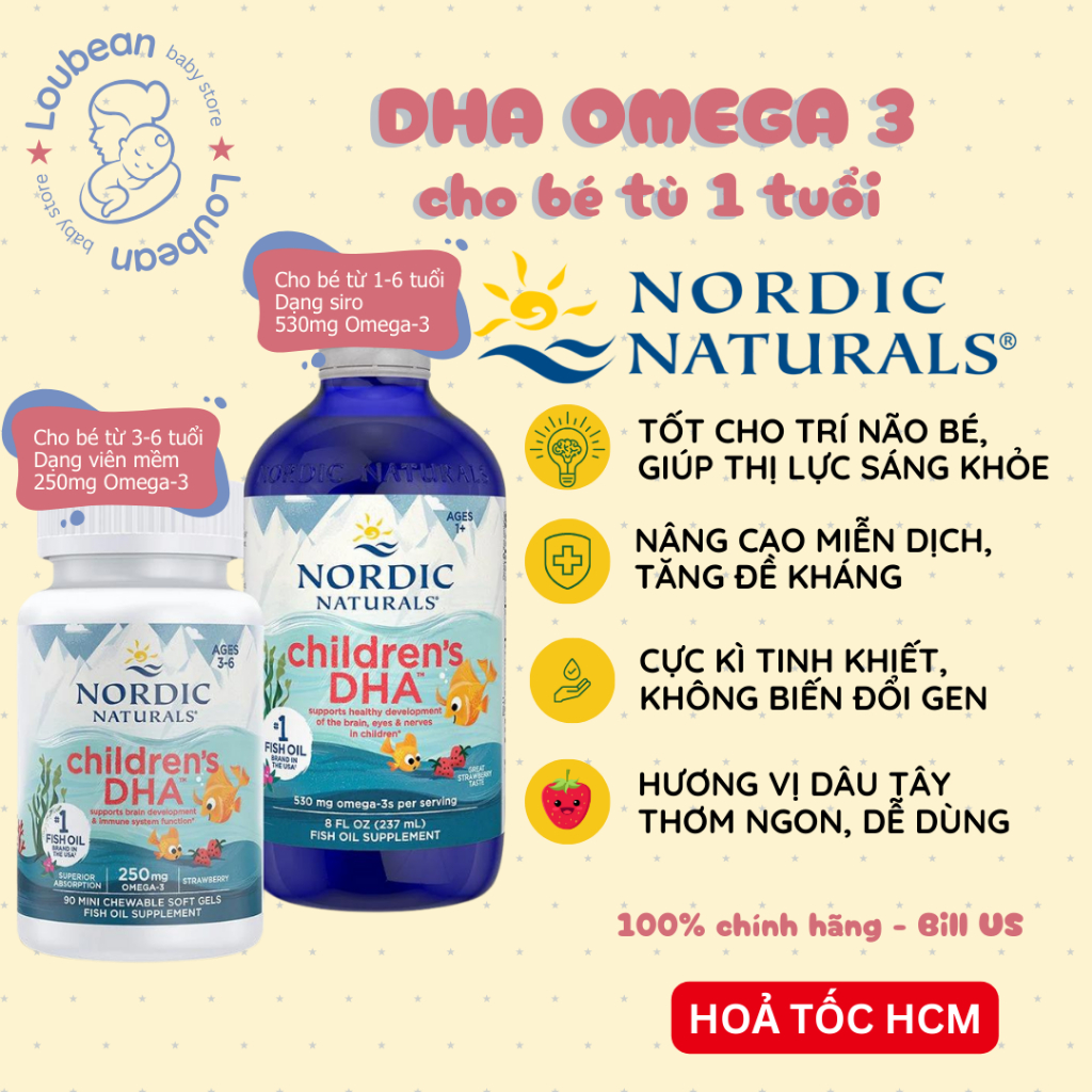 DHA Omega 3 cho bé từ 1 tuổi Nordic Naturals Children DHA dạng siro ...