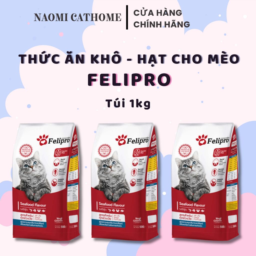 Thức Ăn Hạt Cho Mèo Felipro Vị Hải Sản Gói Nhỏ 1Kg | Shopee Việt Nam
