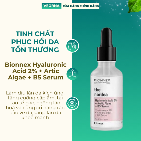 Tinh Chất Phục Hồi Cho Da Tổn Thương Bionnex Nordea Hyaluronic Acid 2% + Artic Algae + B5 Serum ...