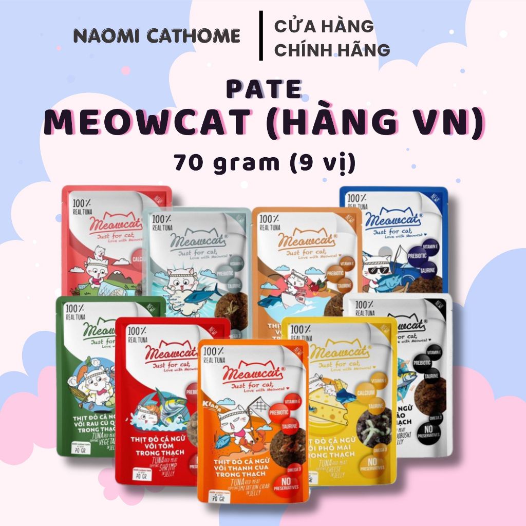 Pate Meowcat Gói 70Gr - Pate Cho Mèo Sản Xuất Tại Việt Nam (9 Vị) | Shopee Việt Nam
