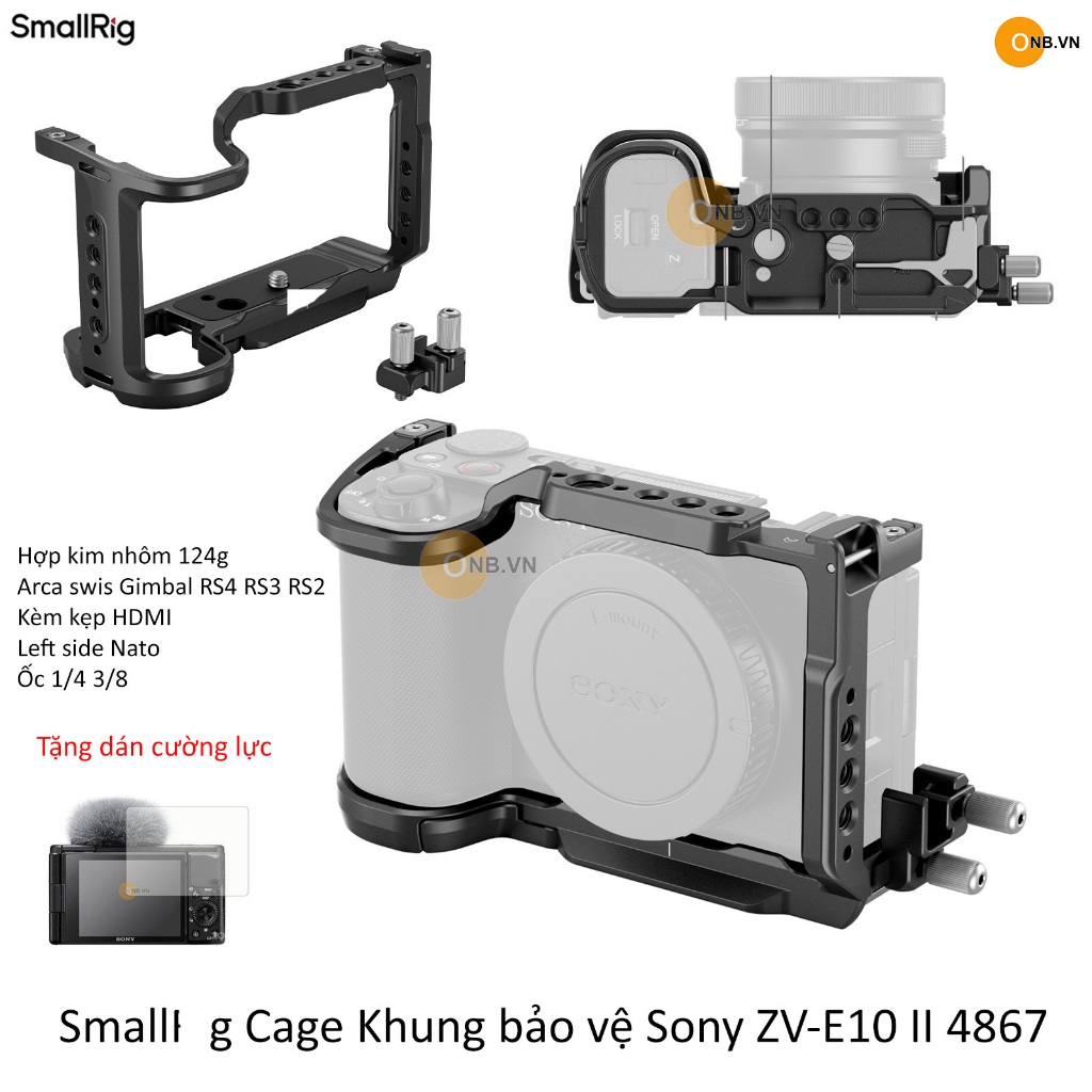 Small -Rig Cage Kit Khung bảo vệ Sony ZV-E10 II 4867 | Shopee Việt Nam