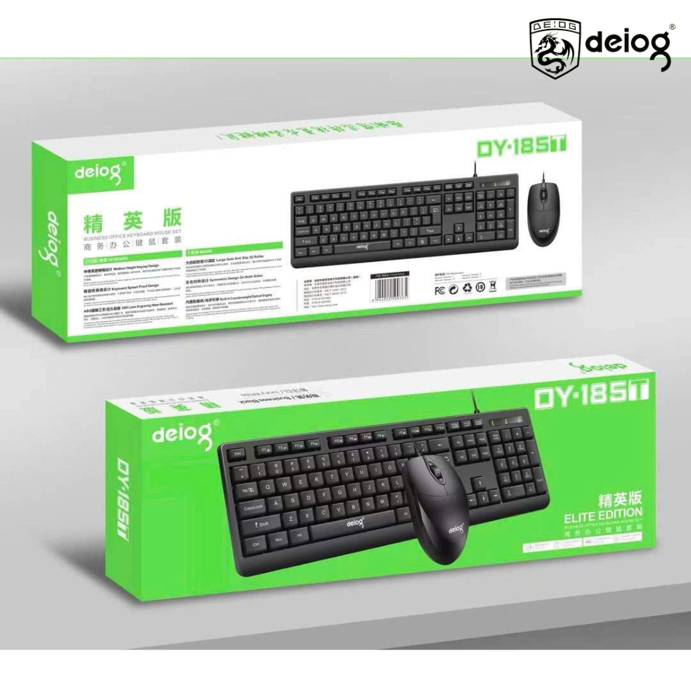Combo bàn phím chuột chính hãng Deiog DY-185T 104 phím tiêu chuẩn đối xứng 1000DPI cao cấp 2024 ...