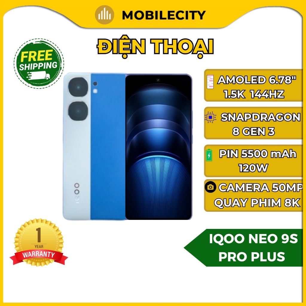 Điện thoại Vivo iQOO Neo 9S Pro Plus 5G - Snapdragon 8 Gen 3 (BHV 12 tháng) Giá rẻ - MobileCity ...