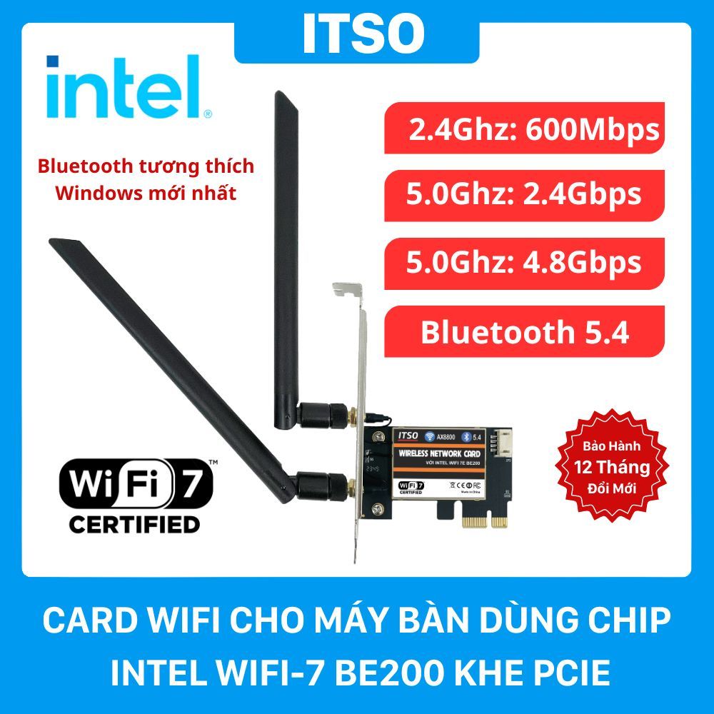 Card WIFI 7 Intel BE200 sử dụng khe cắm PCIe | Shopee Việt Nam