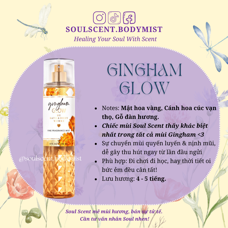 GINGHAM GLOW Body mist nước hoa xịt thơm toàn thân Bath & Body Works MỚI 2024 | Soul Scent (AUTH ...