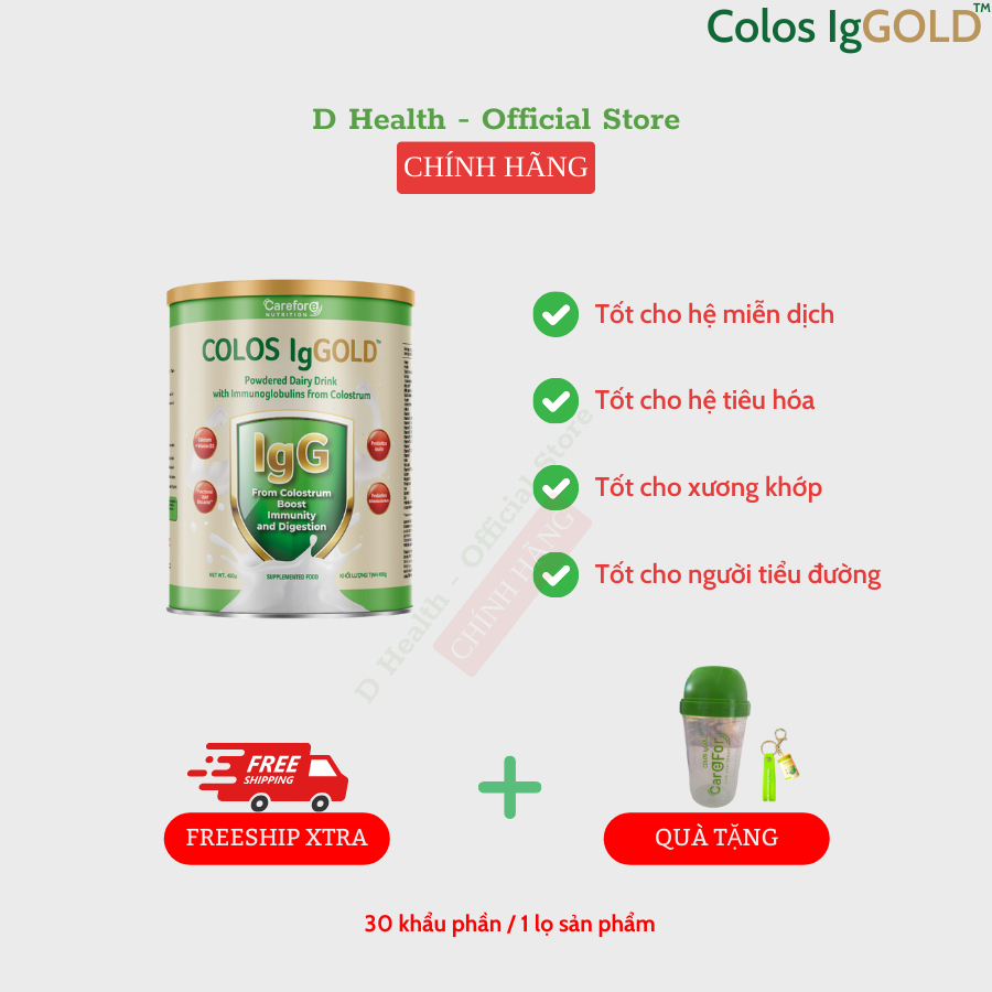 1 Hộp - Sữa non Colos IgGOLD - Dinh dưỡng hệ miễn dịch, tiêu hóa,tiểu ...