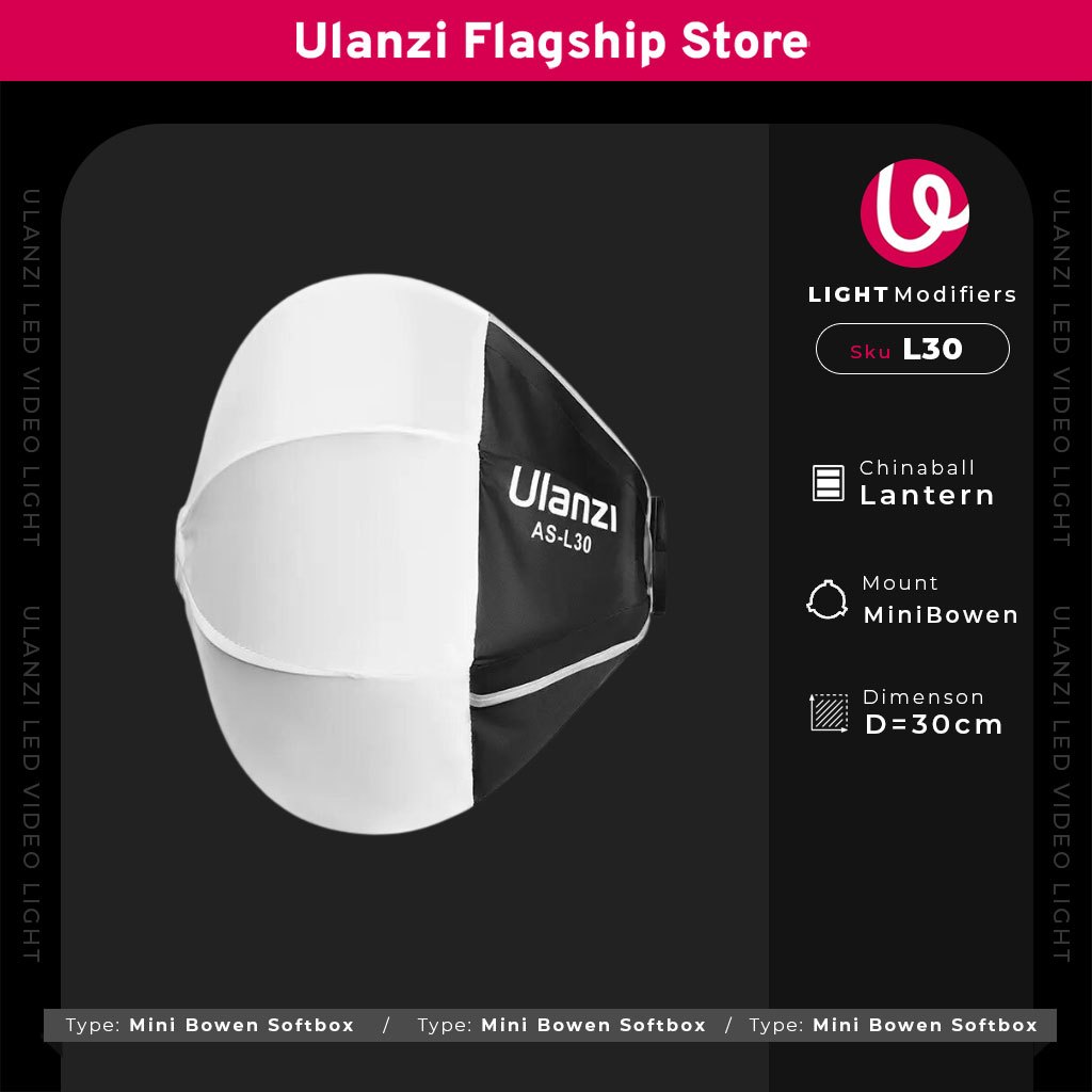 Ulanzi AS-L30 Softbox Lantern 30cm tháo lắp nhanh ngàm Mini Bowen chính ...