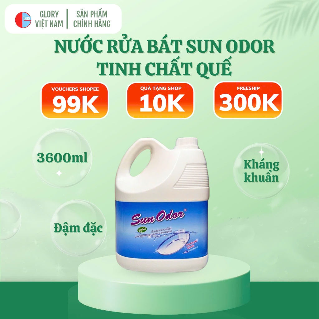Nước Rửa Chén Bát Tinh Chất Quế Kháng Khuẩn Sạch Sẽ An Toàn Sun Odor ...