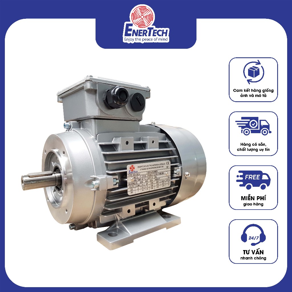 Động cơ điện Enertech 3 pha vỏ nhôm 0.37kw - 2.2kw, motor điện vỏ nhôm ...
