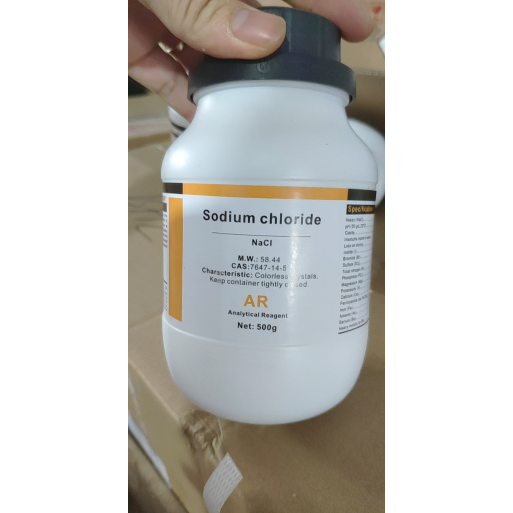 Chất sodium chloride NaCl Xilong CAS 7647-14-5 lọ 500g natri clorua ...