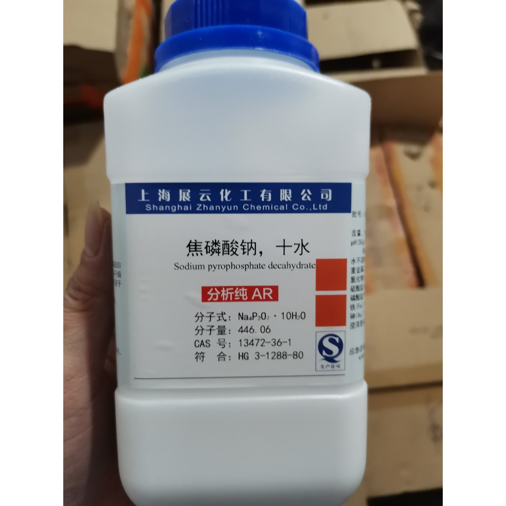Chất Sodium pyrophosphate decahydrate TSPP CAS 13472-36-1 Na4P2O7 lọ 500g hãng Zhanyun Thượng ...