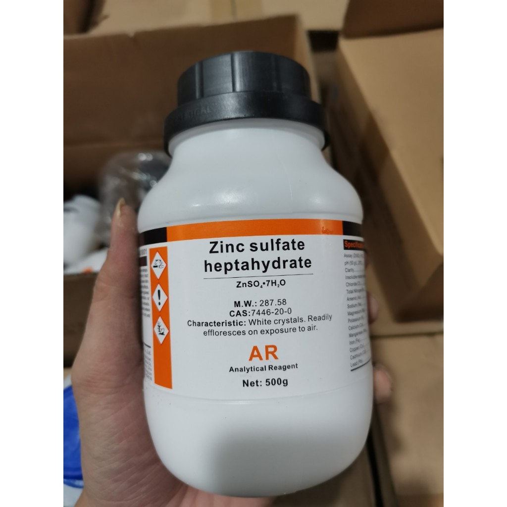 Chất ZnSO4.7H2O xylong lọ 500g kẽm sunphat zinc sulfate ZnSO4 CAS 7446 ...