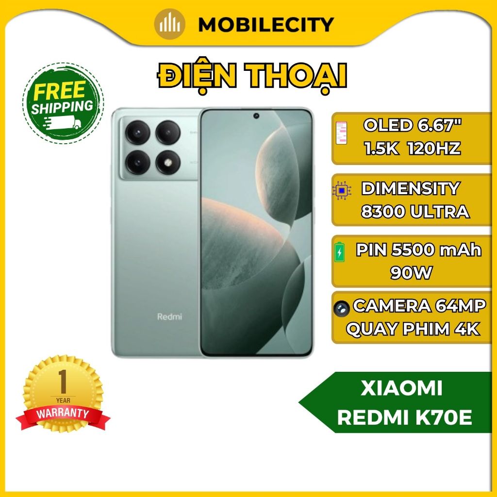 Điện thoại Xiaomi Redmi K70E - Dimensity 8300 Ultra (BHV 12 tháng) Giá rẻ - MobileCity | Shopee ...