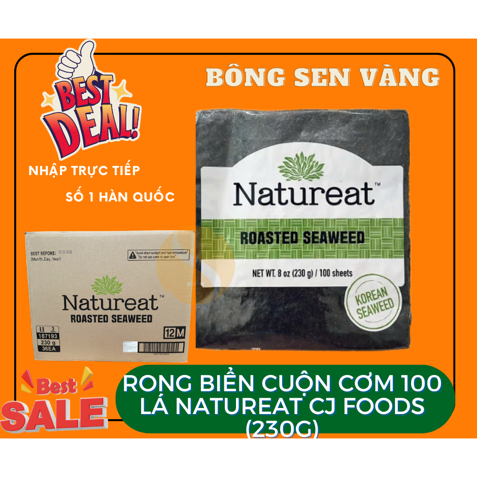 Rong biển cuộn cơm 100 lá Natureat CJ Foods (230g) | Shopee Việt Nam