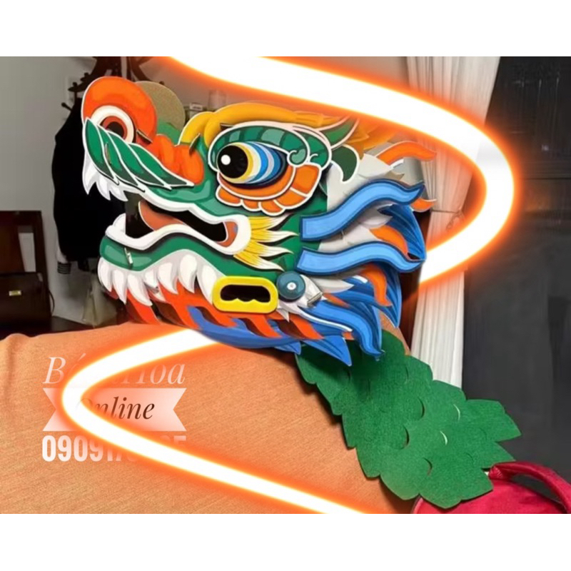 Đầu rồng bằng giấy caarton cứng cáp, kích thước lớn cho bé - Phụ kiện ...