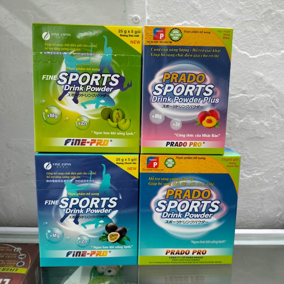 Fine Sport Drink Powder & Prado Sport Drink Powder Nước Uống Bù Điện ...