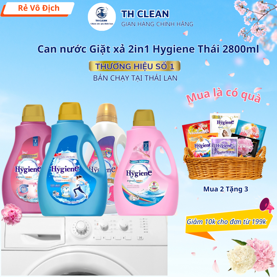 Nước giặt xả 2in1 Hygiene Expert Wash Thái Lan, Nước giặt Hygiene lưu hương lâu, Can nước giặt ...