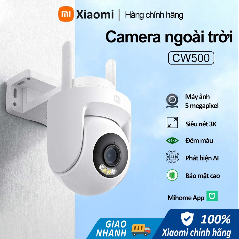 Camera ngoài trời Xiaomi CW500 | Độ phân giải 3K siêu nét | 5MP | Màu sắc đầy đủ | Xoay ngang ...