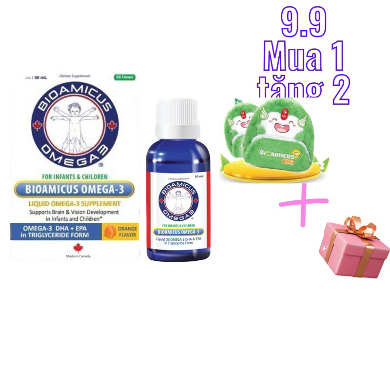 bioamicus omega 3 bổ sung dha giúp bé thông minh mắt sáng hương cam tự ...