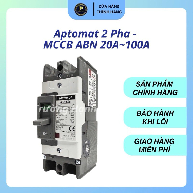 Aptomat 2 Pha - MCCB ABN 20A~100A | Shopee Việt Nam