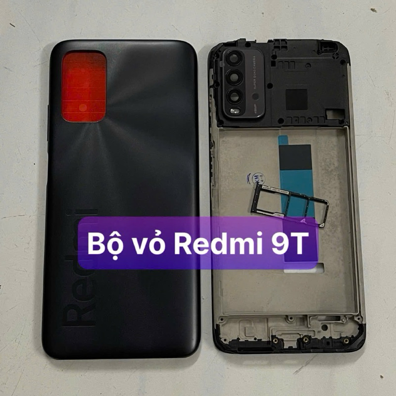 bộ vỏ xiaomi Redmi 9T ,kèm khay sim,phím âm lượng,kính camera | Shopee ...