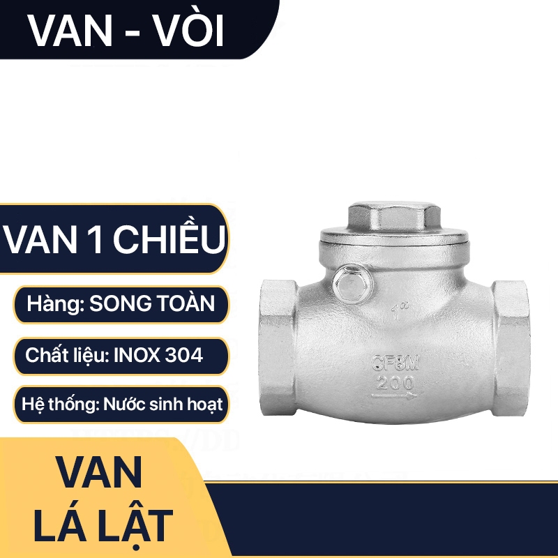 Van Một Chiều Inox, Van 1 Chiều Lá Lật Inox 304 Phi 21 27 34 42 49 60 ...