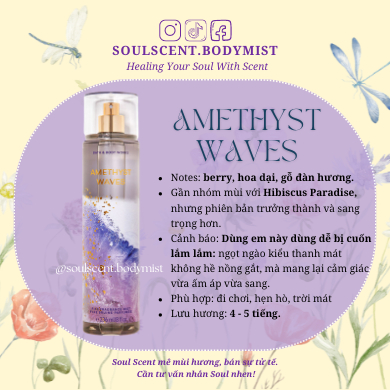 [Mùi hiếm] Body mist Amethyst Waves xịt thơm toàn thân Bath & Body ...