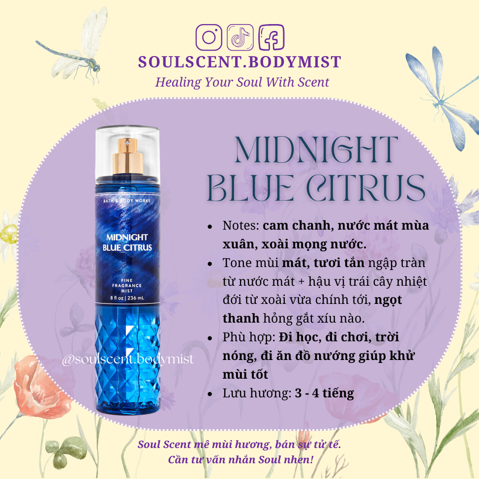 Body mist Midnight Blue Citrus xịt thơm toàn thân Bath & Body Works ...
