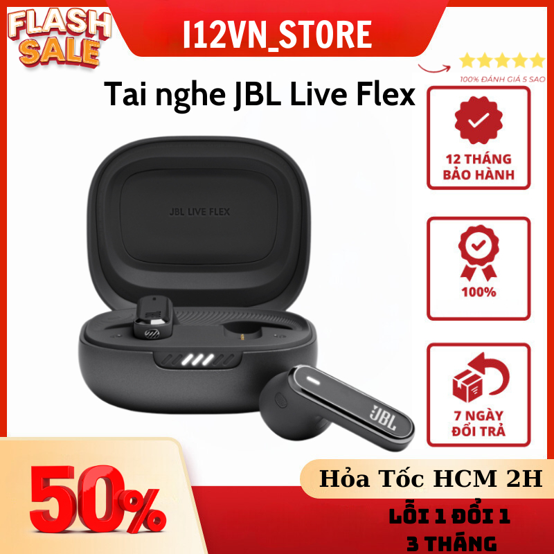 Tai nghe Nhét Tai Không Dây Bluetooth JBL Live Flex TWS Chống Nước IP54 Chống Ồn Pin Tối Đa 32H ...