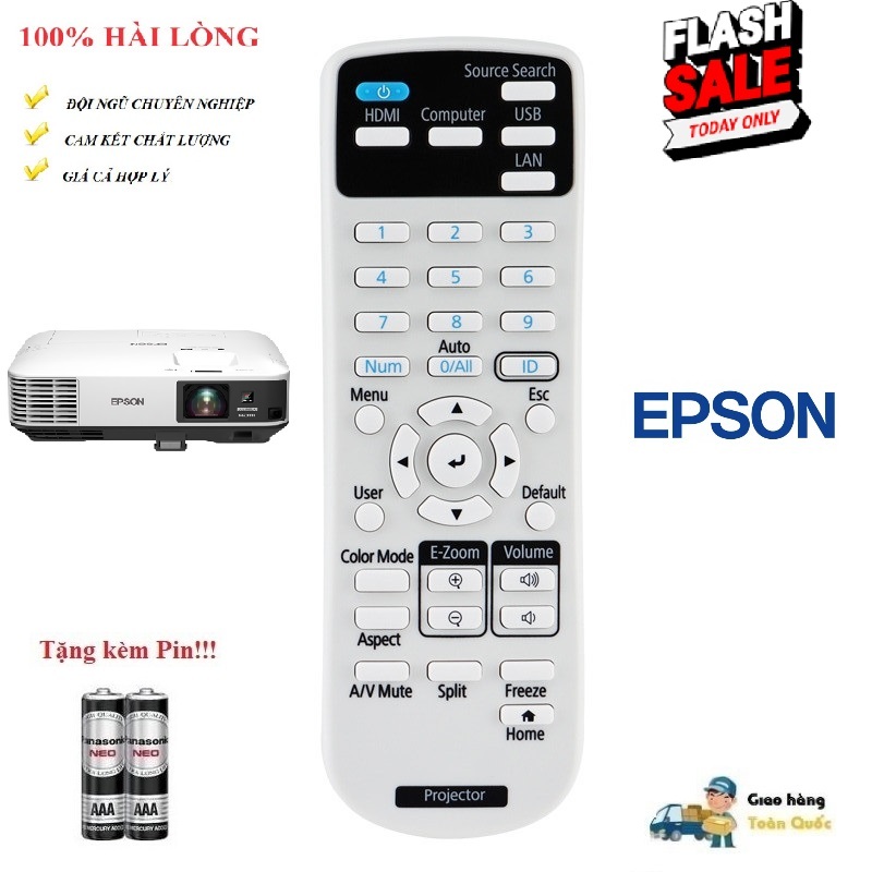 Remote Điều khiển máy chiếu Epson CB-E10 CB-E01/972/X49/X06/W52- Hàng chính hãng mới 100% Tặng ...