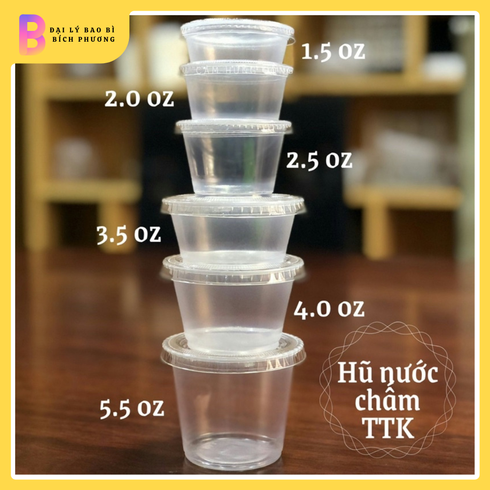 Bịch/100 hủ sốt nhựa nắp rời 1.5oz - 2oz - 3.5oz - 4oz - 5.5oz (45ml - 60ml - 105ml - 120ml ...