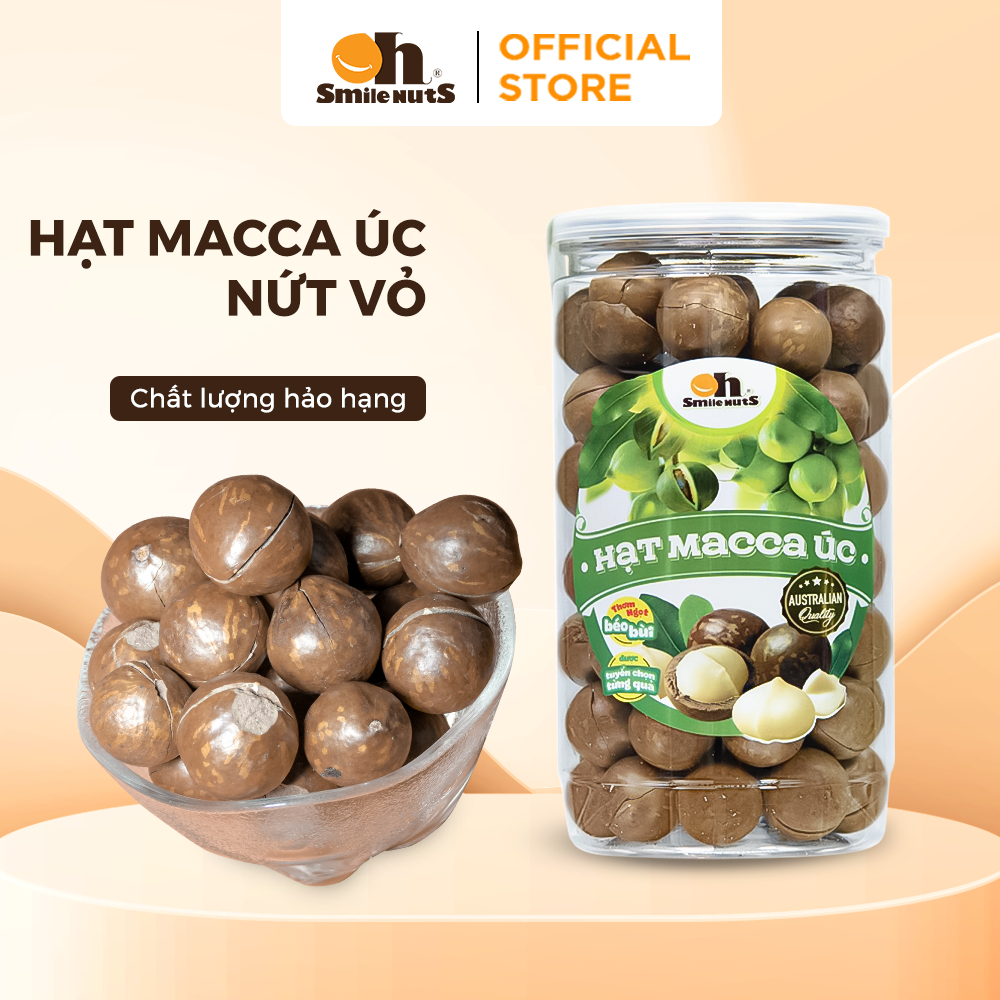 Hạt Macca Úc Nứt Vỏ Smile Nuts Hộp 500g | Shopee Việt Nam