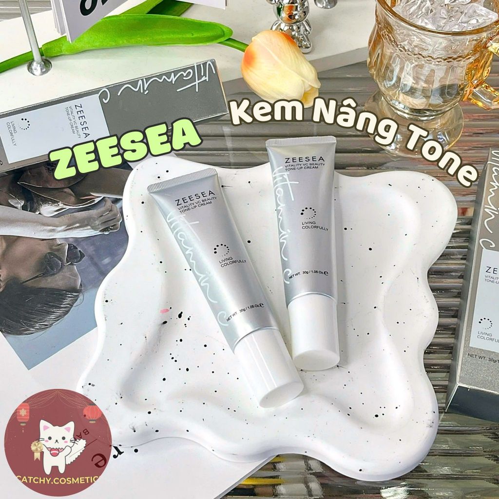[ZEESEA] Kem Nâng Tone ZEESEA Trắng Sáng Nhũ Mịn Tuýp Bạc Vitality VC Beauty Tone-up Cream 30g ...