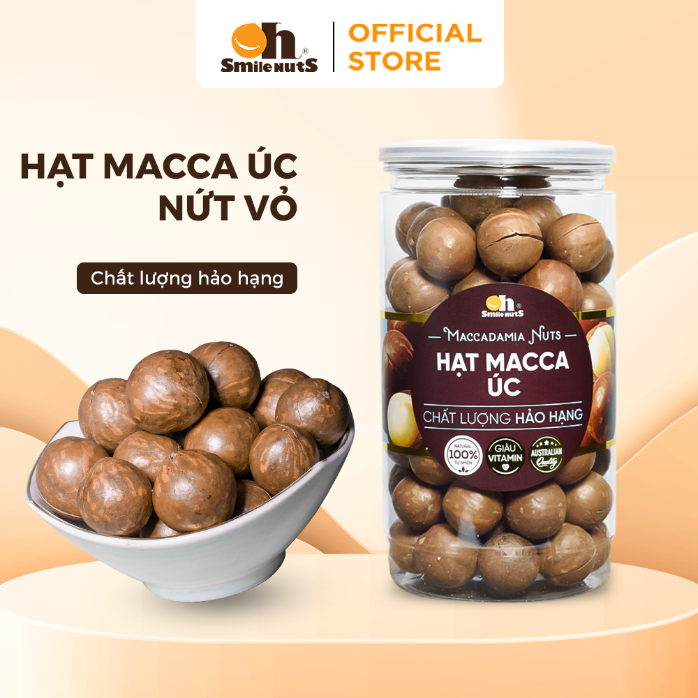 Macca Úc Nhập Khẩu Rang Mộc Smile Nuts - Hũ 500g tặng kèm đồ tách vỏ ...