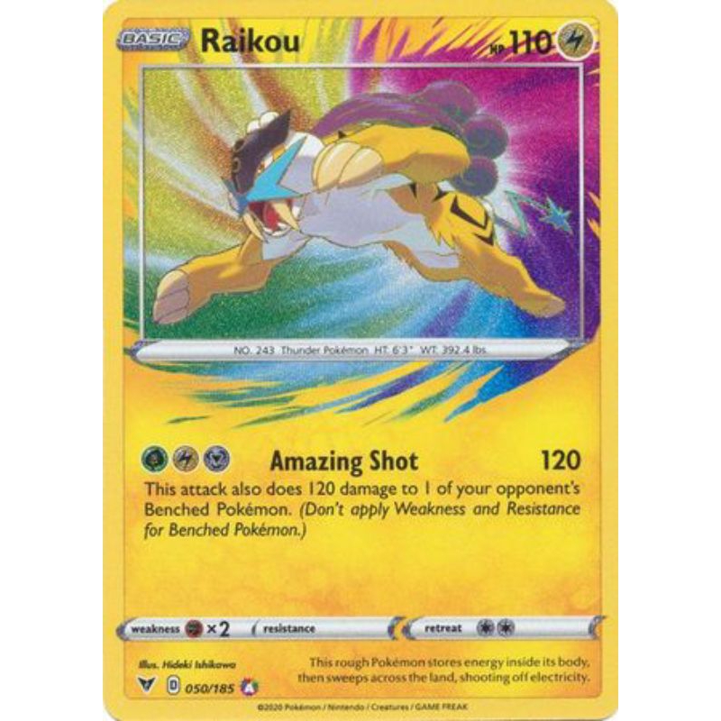 Thẻ Pokemon TCG Chính Hãng Raikou - 050/185 - Amazing Rare Sword ...