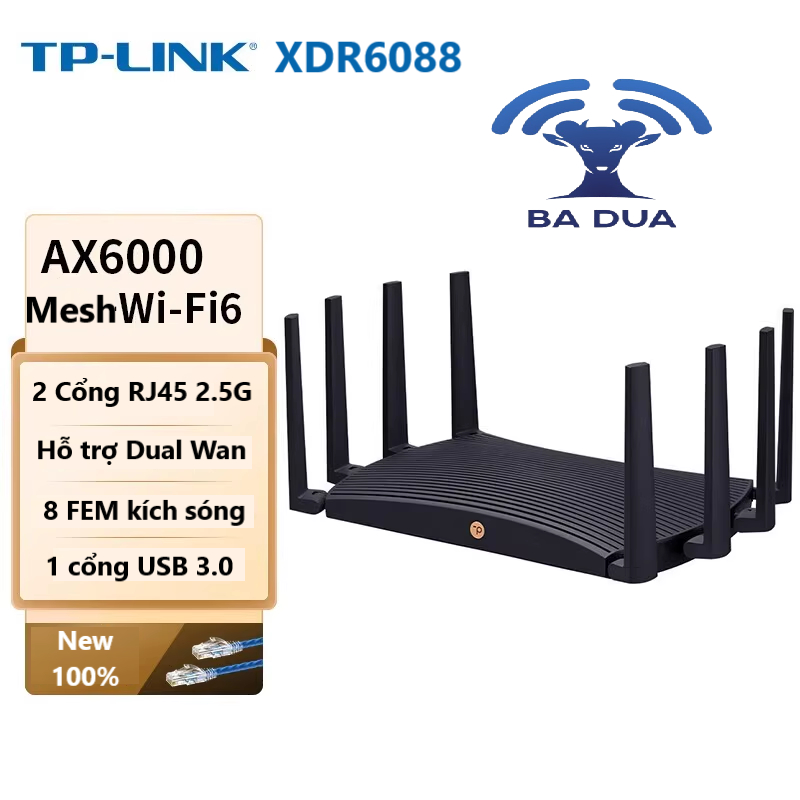 Bộ Phát Wifi Mesh Wifi 6 Dual Wan Turbo 2.5G Gigabit Tplink TP-Link XDR6088 AX6000 | Shopee Việt Nam