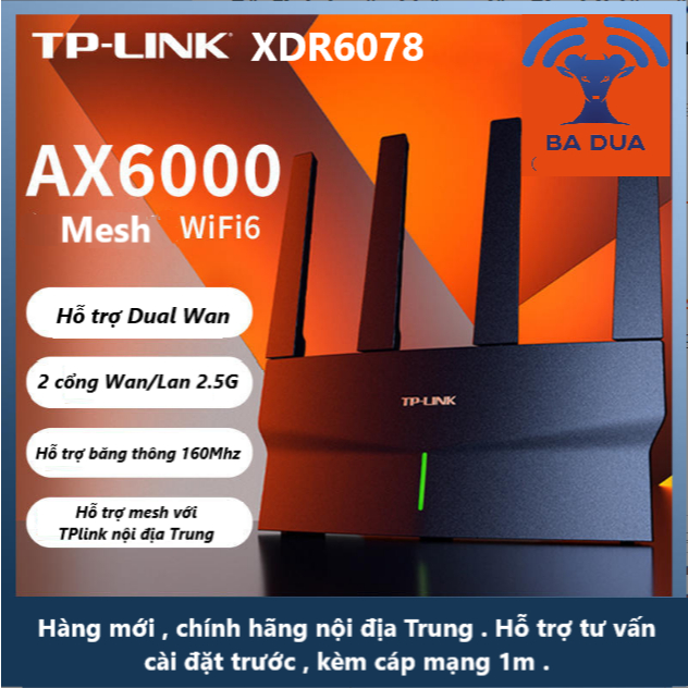 Bộ Phát Wifi Mesh Wifi 6 Dual Wan 2.5G Gigabit Tplink TP-Link XDR6078 AX6000 | Shopee Việt Nam
