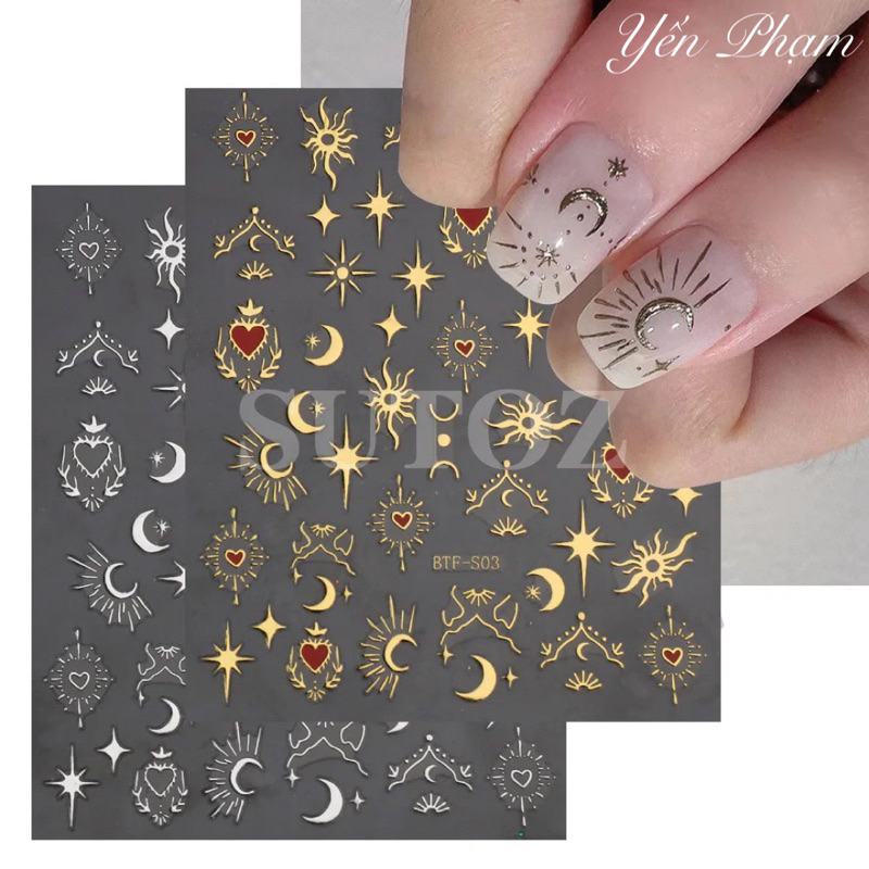 Sticker trái tim vua ngôi sao trang trí móng tay | Shopee Việt Nam