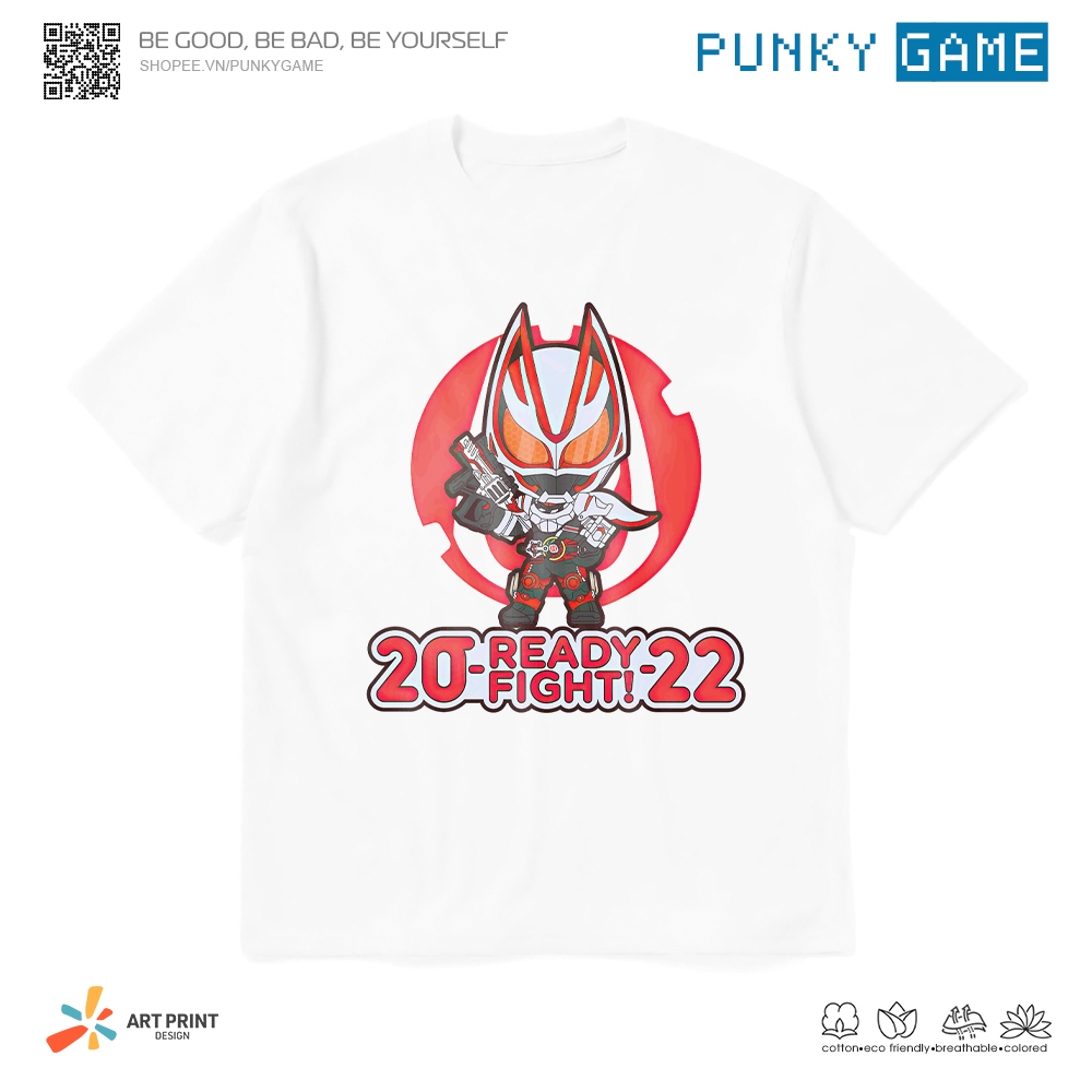 Áo thun Unisex Kamen Rider Geats Ready Fight! Chibi Cotton 100% ngắn ...