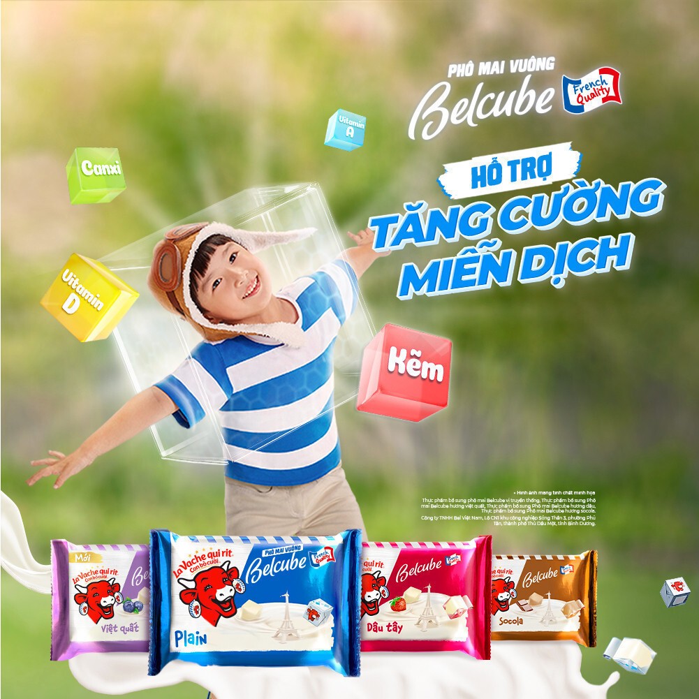 Phô mai vuông con bò cười Belcube 15 chiếc 6M+ 78g | Shopee Việt Nam