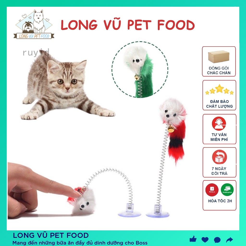 Đồ chơi cho mèo giảm stress Lông gà trêu mèo đàn hồi đầu gắn chuột, gắn ...